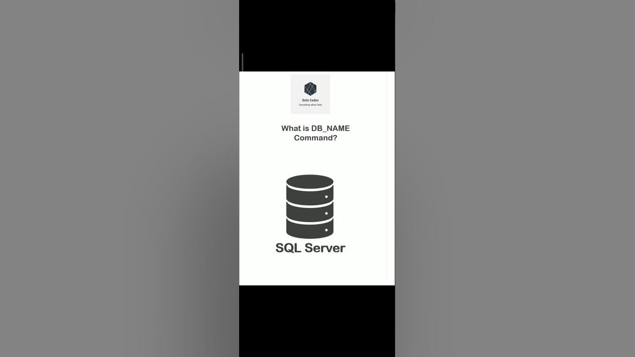 Dbname Command Sql Server Shorts Datacodex Sqlserver Sqlforbeginners Youtube