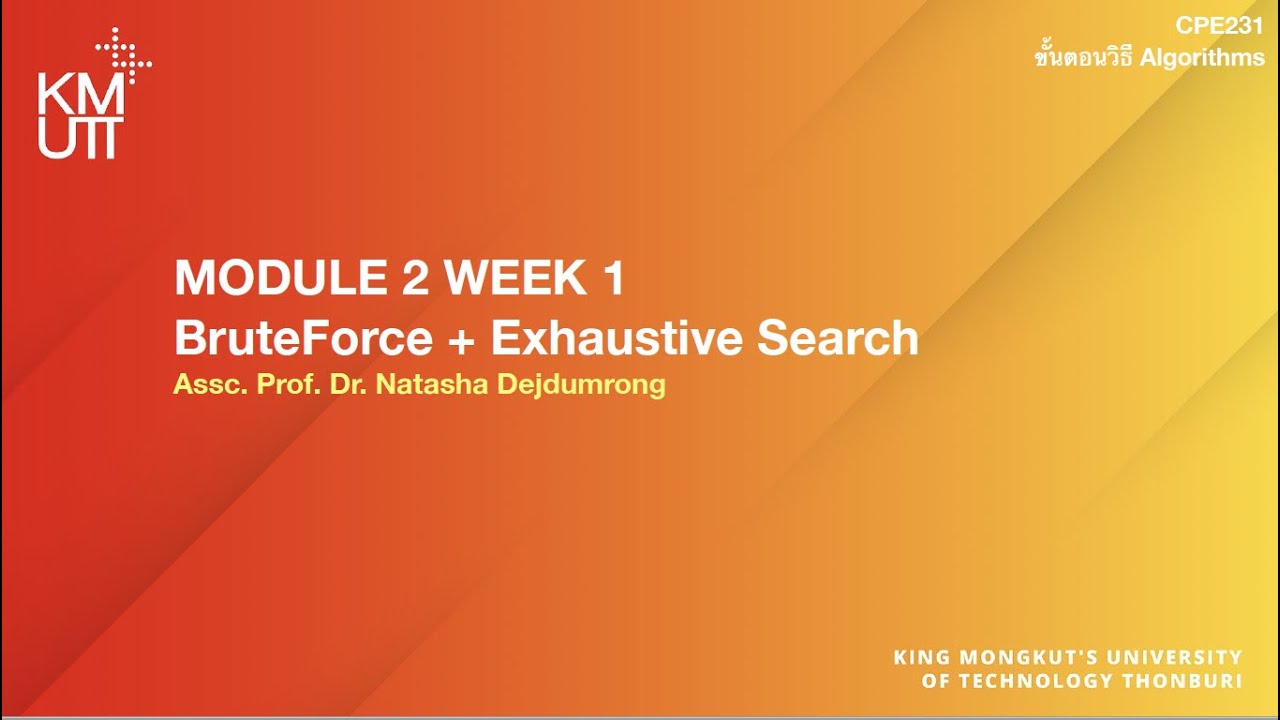 Module 2-1 Bute-Force + Exhaustive Search - YouTube