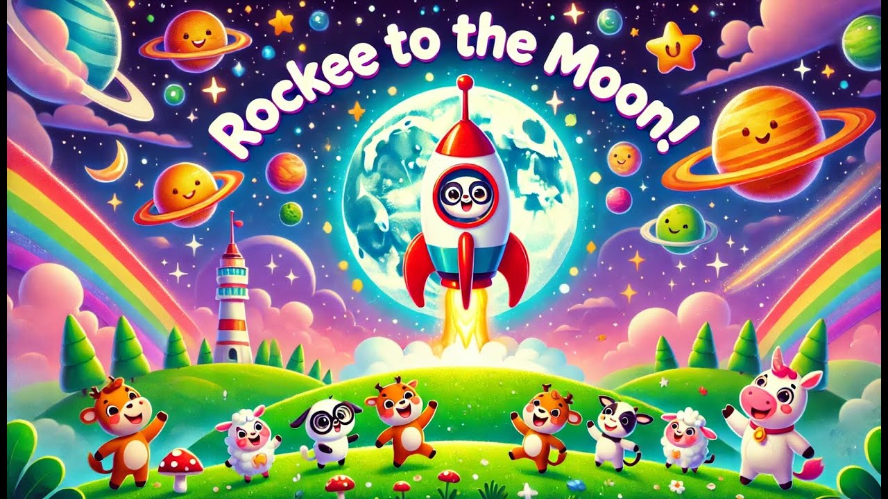 Rocket to the Moon | songs for kids | Cute Nursery Rhymes for Toddlers ...