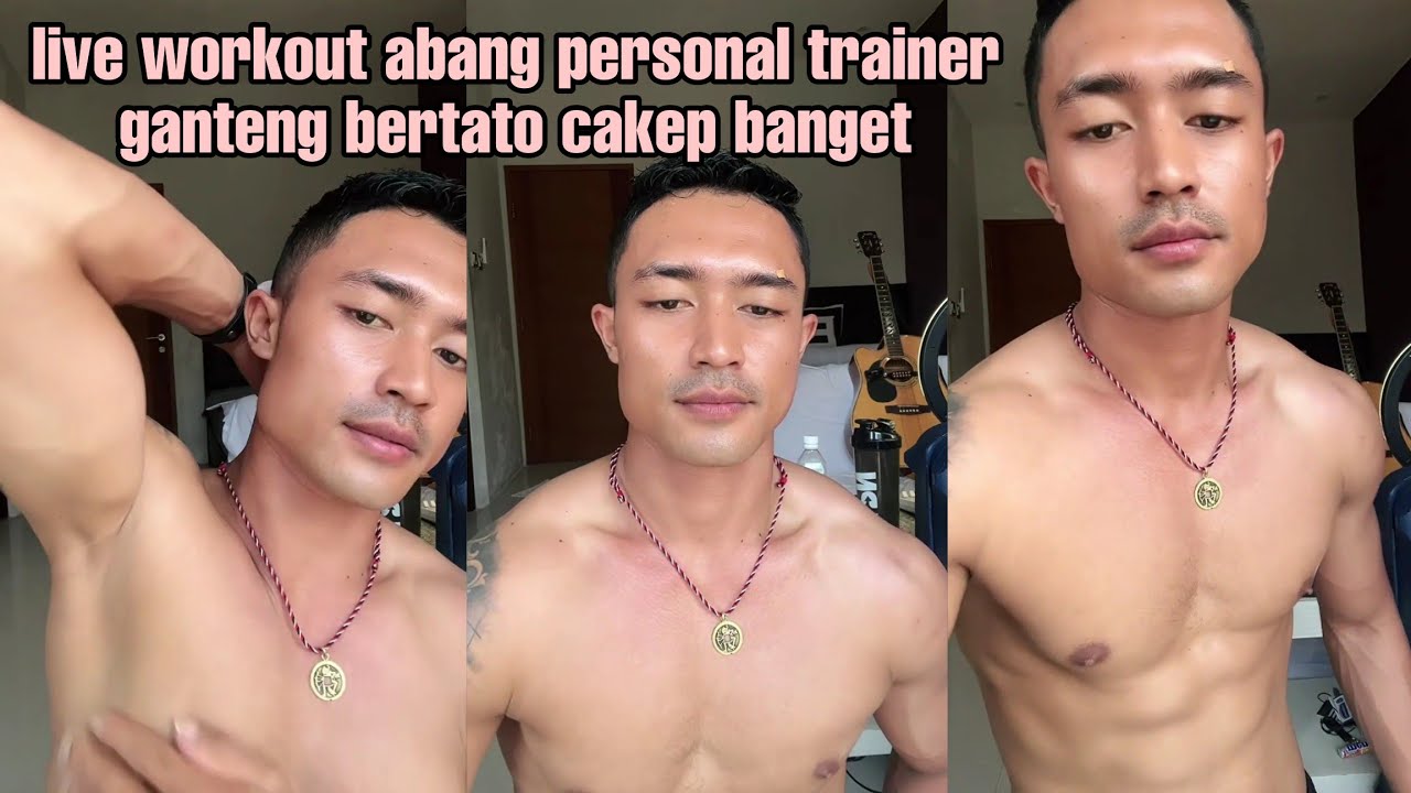live workout abang personal trainer ganteng bertato cakep banget - YouTube