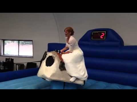 Bride Bull Riding in Wedding Dress - YouTube