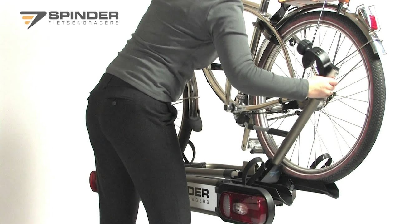 Plaatsen van fiets en op de SPINDER URBAN fietsendrager - YouTube