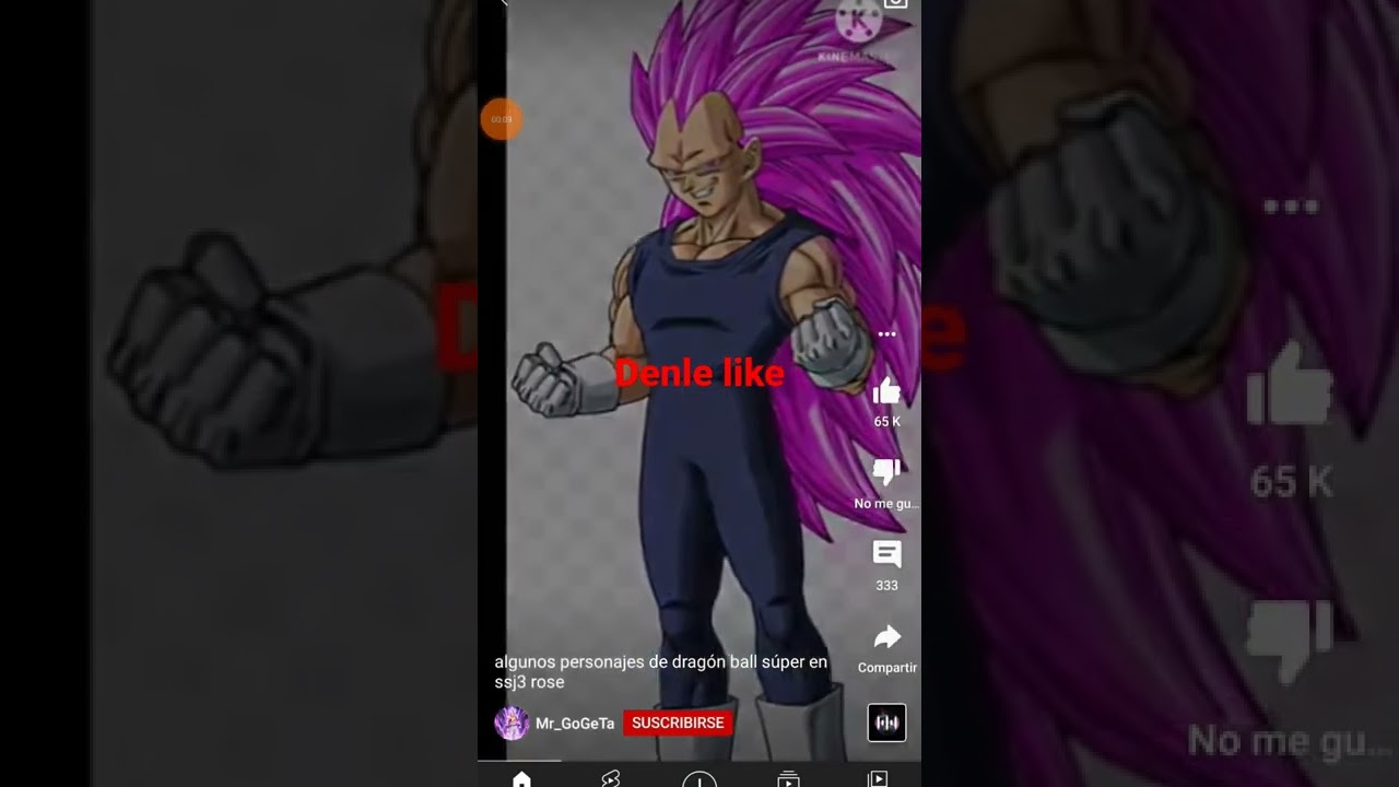 unos personajes de dragon ball en ssg3 rosa - YouTube