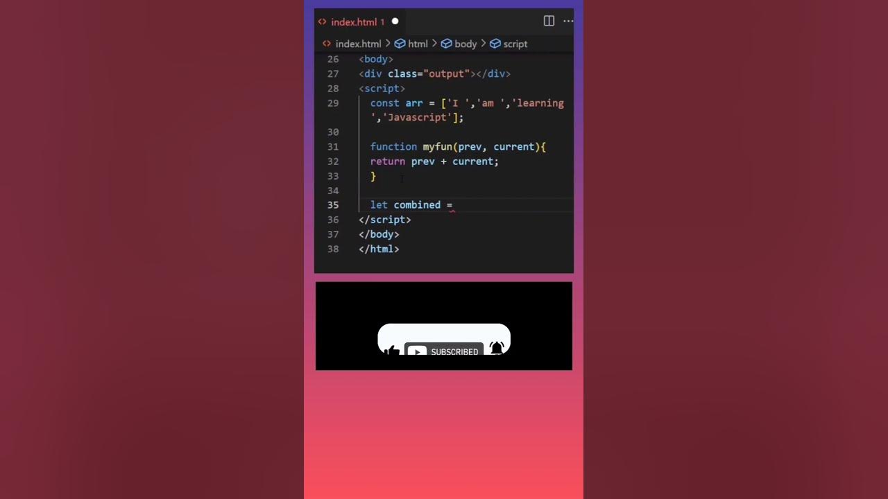 Javascript reduce method returns a single output value - YouTube