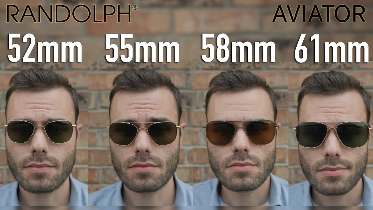 Randolph Aviator Size Comparison 52mm Vs 55mm Vs 58mm Vs 61mm YouTube