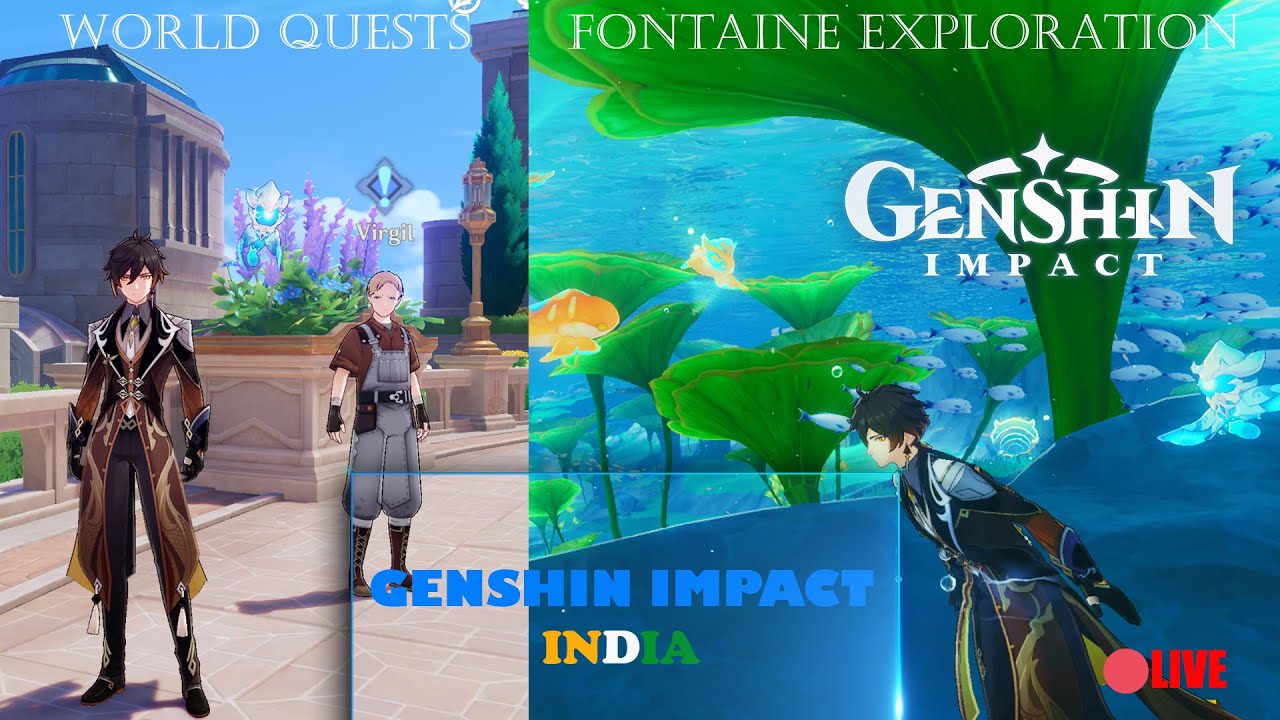 WORLD QUESTS & FONTAINE EXPLORATION | GENSHIN IMPACT LIVE🔴 | CHARACTER ...