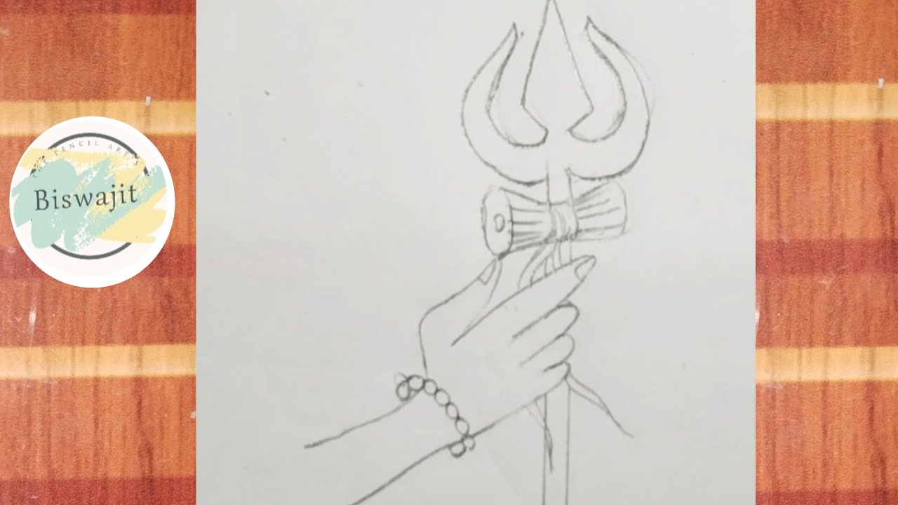Trishul Drawing || How to Draw Trishul || Shivratri Special Drawing ...