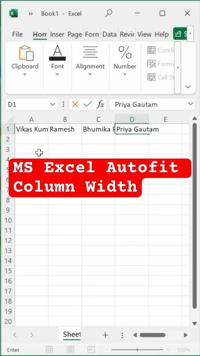 Autofit Column Width in MS Excel using View Code Excel Tricks #Shorts #excel #exceltricks - YouTube