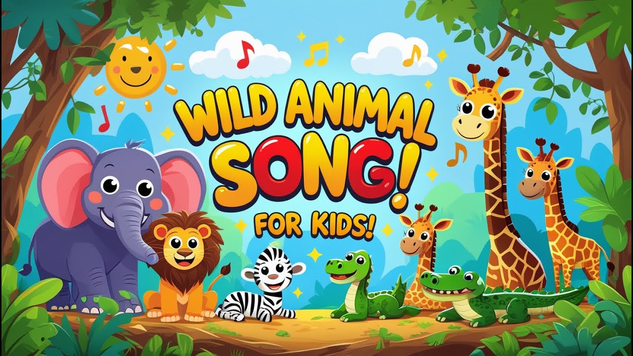 Wild Animals Song for Kids | Fun Jungle Animal Rhymes | Learn Animal ...