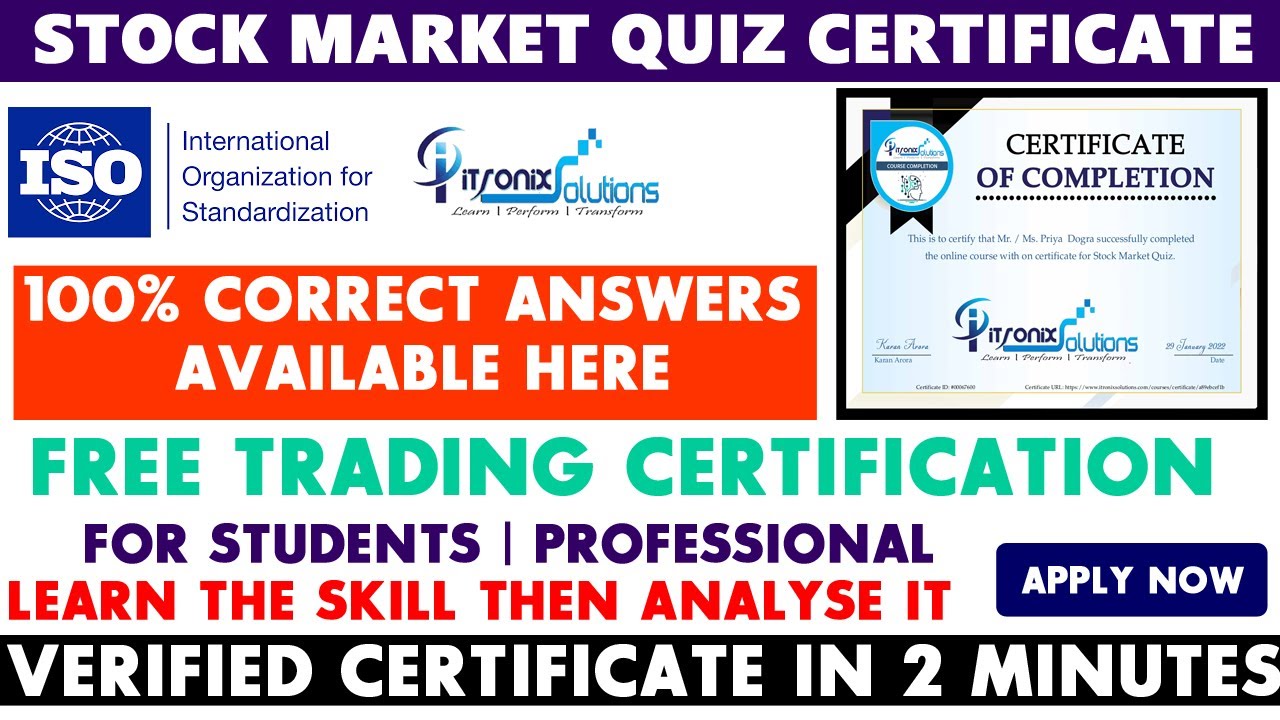 Stock Market Free Certificate - National Level Certification in 2 ...