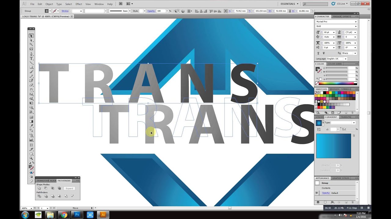 membuat logo trans tv dengan adobe illustrator - YouTube