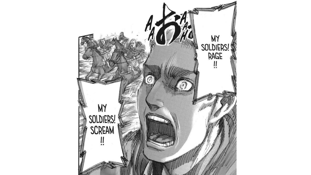 Erwin's charge - aot manga with anime audio - YouTube