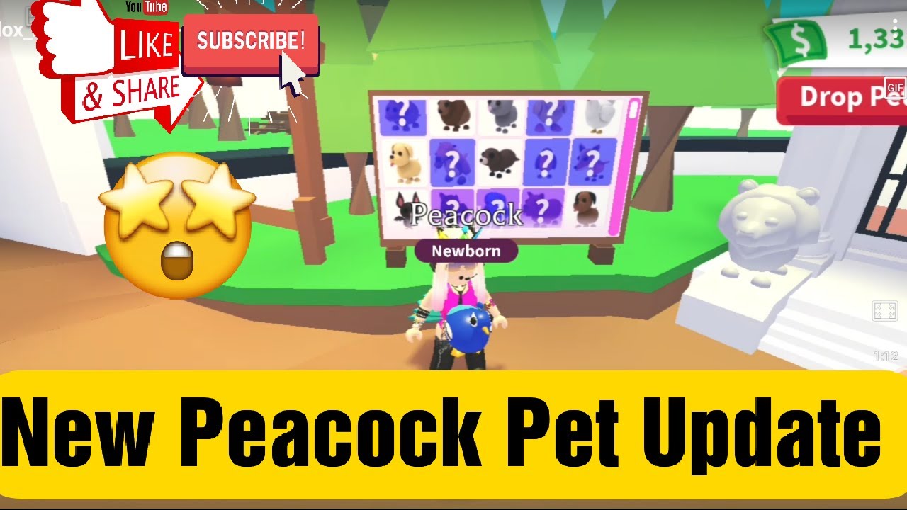 Peacock Pet Update Adopt Me 2021! New House, New Furniture, New Pet ...