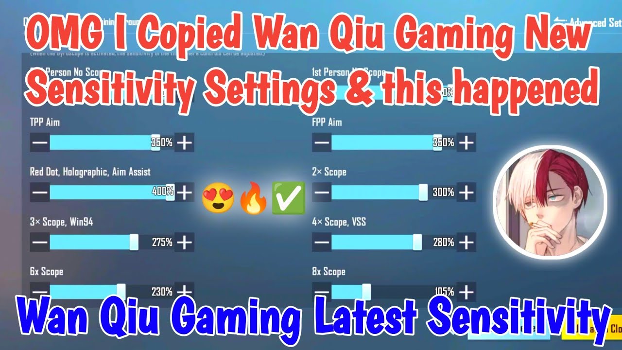 😱 OMG I Copied Wan Qiu Gaming New Sensitivity Settings & this happened ...