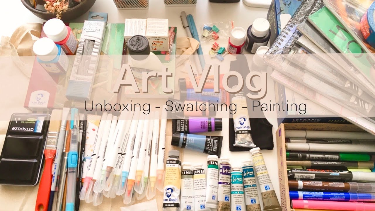 Art Vlog - Unboxing Huge Upcrate Box + Swatching & Painting - YouTube
