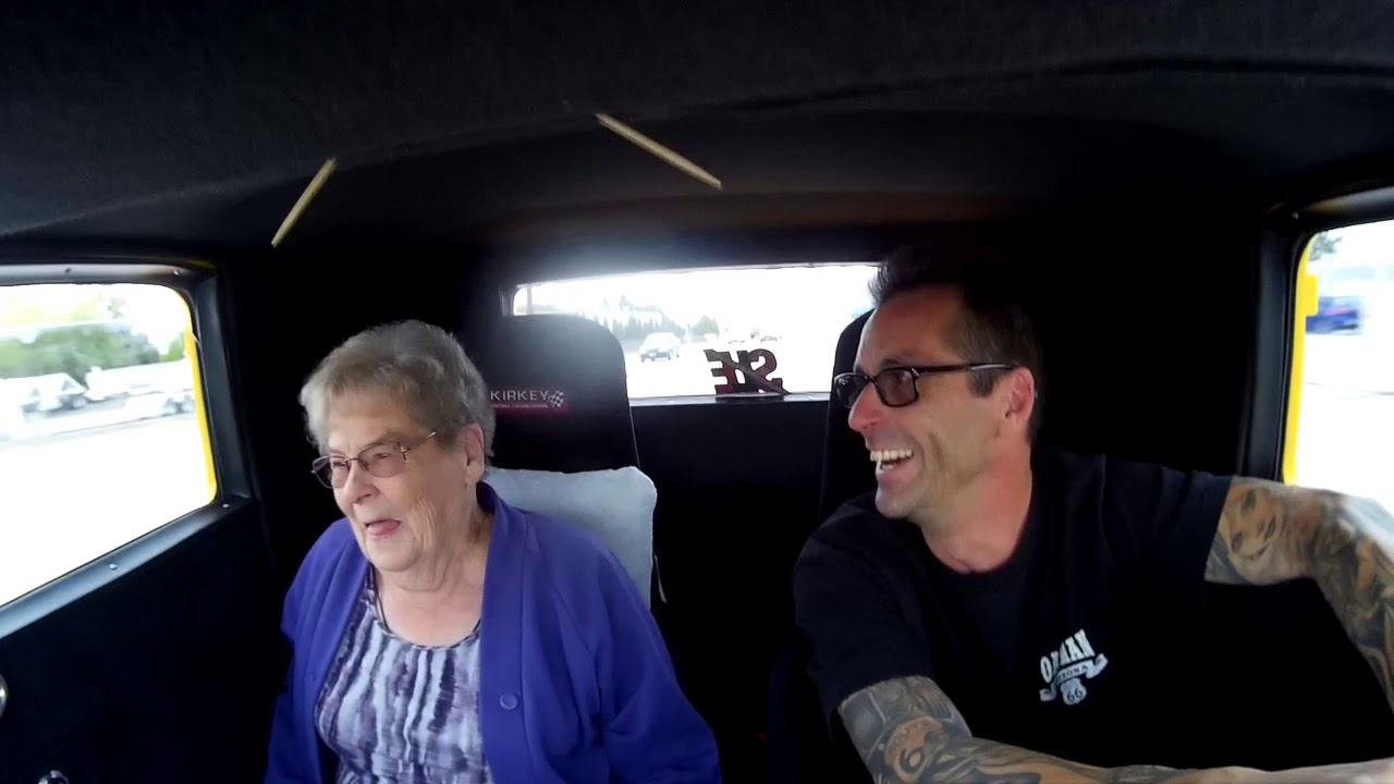 83 yr old Mom rides in Hot rod. - YouTube