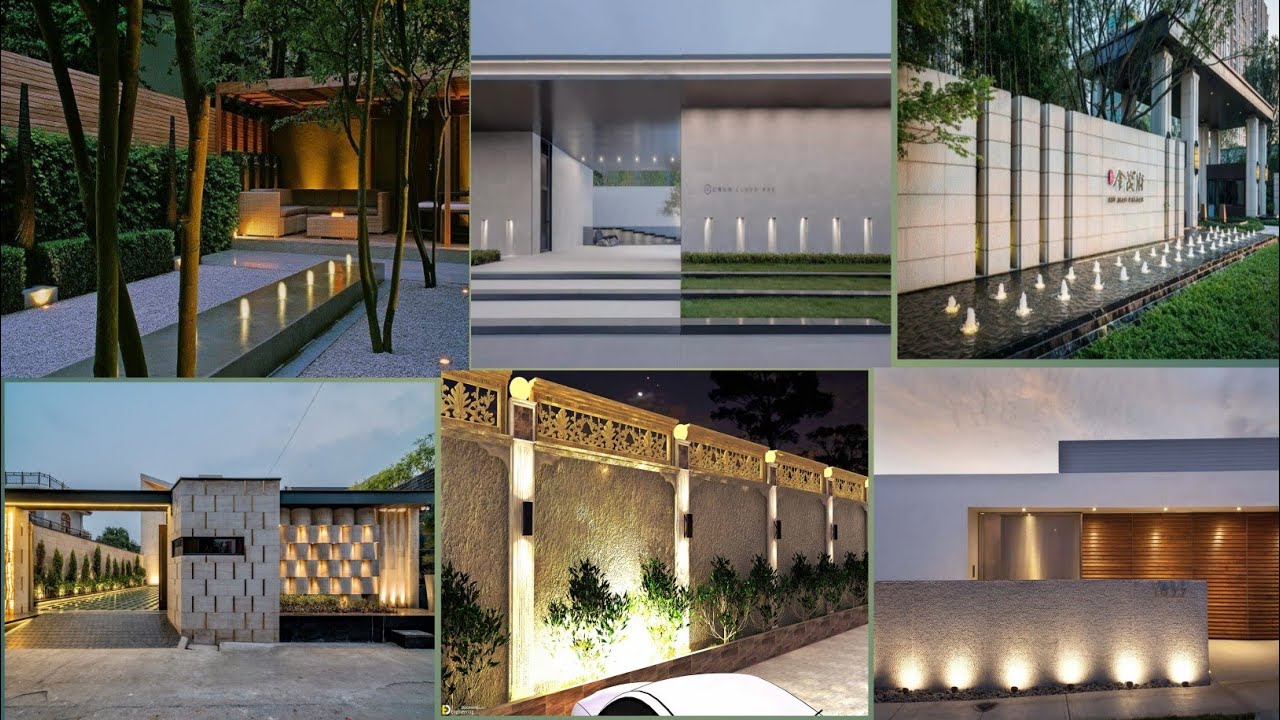 Compound Wall Boundry Design|front boundary wall design of house - YouTube