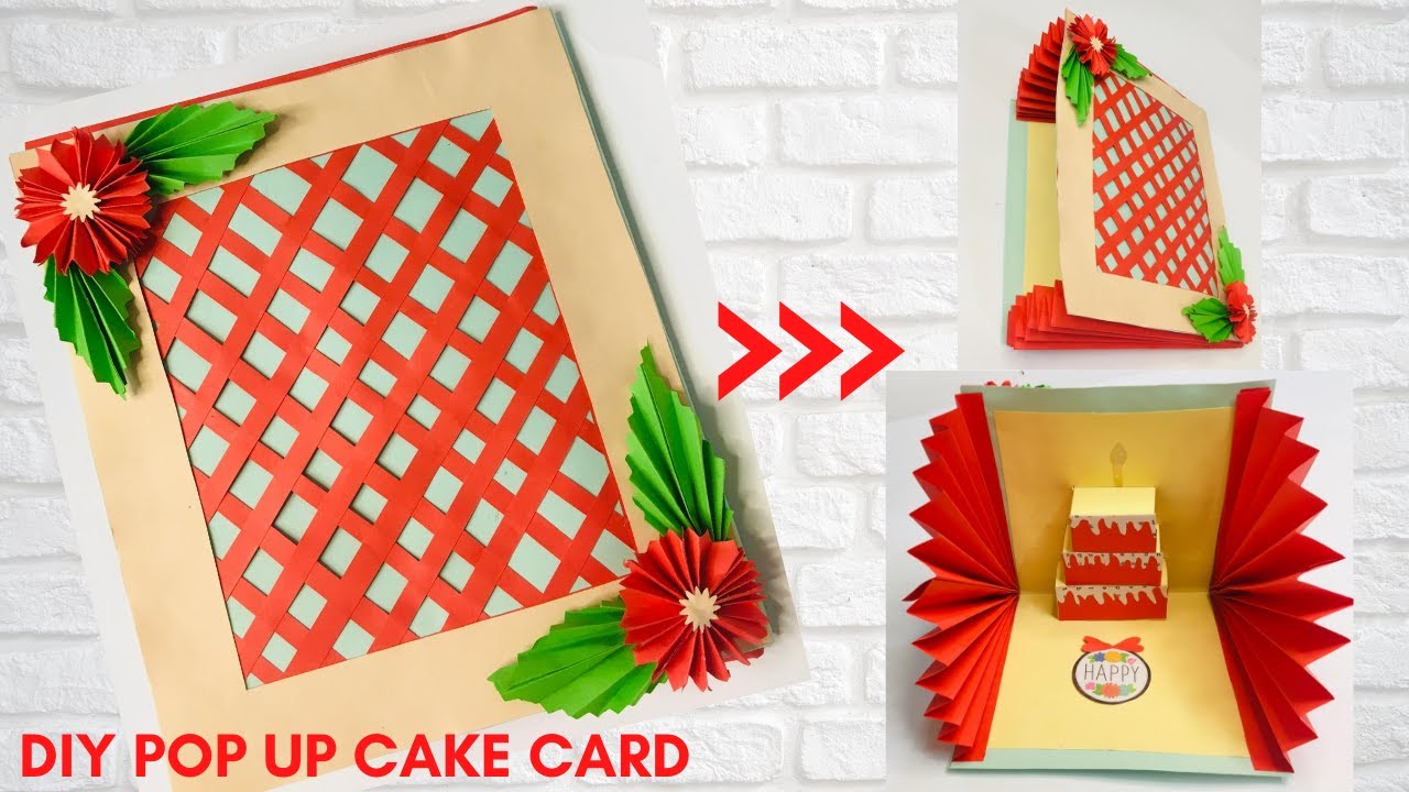 How To Make A Birthday Cake Pop Up Card/Easy Birthday Card. - YouTube