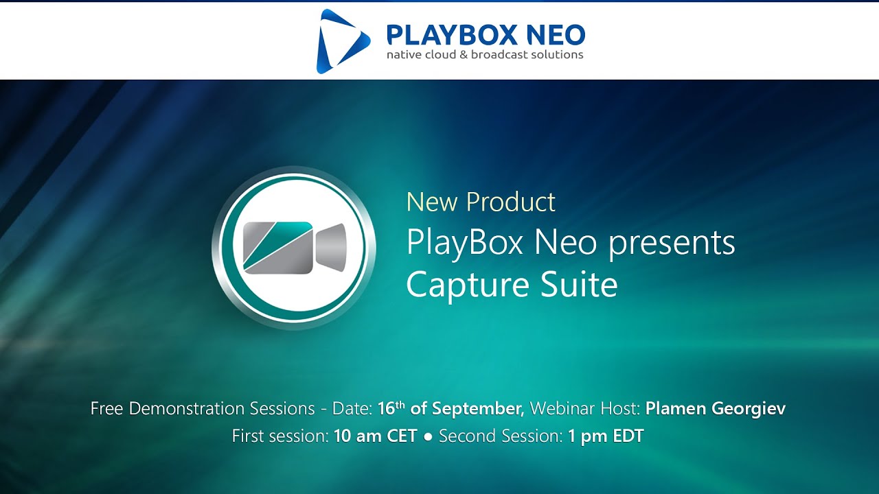PlayBox Neo Webinar 5 ️ PlayBox Neo Presents Capture Suite - YouTube