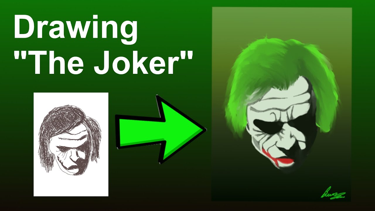 Drawing The Joker With Basic Shapes and Lines (Very Easy) | Time-Lapse ...