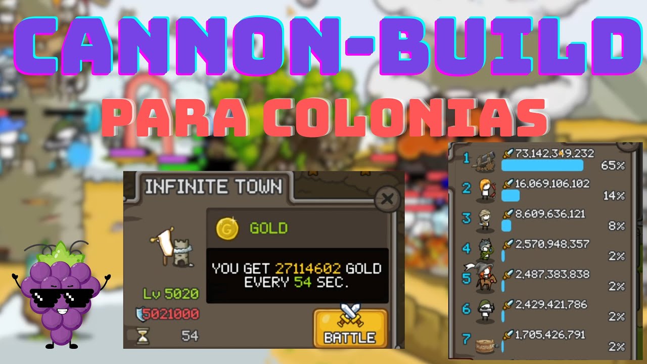CANNON BUILD🔥 BUILD para COLONIAS #growcastle #towerdefense # ...
