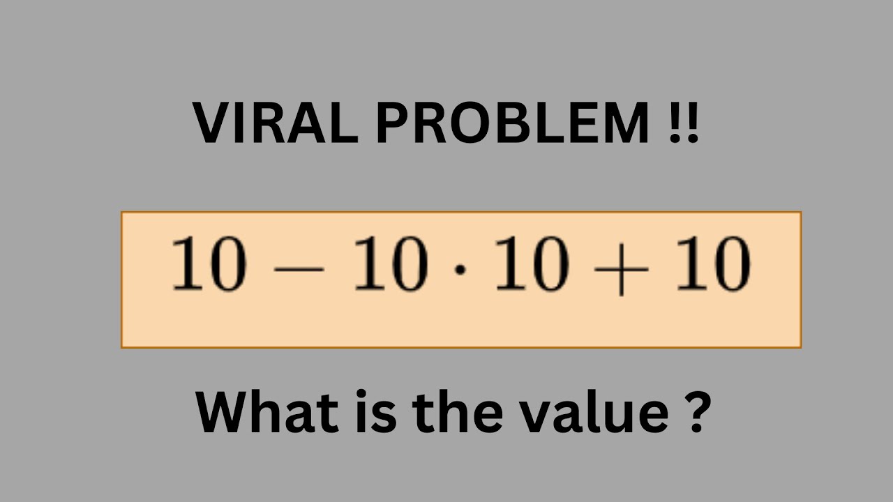 A Viral Math Problem ! Math Expression | BODMAS Rule | Precedence - YouTube