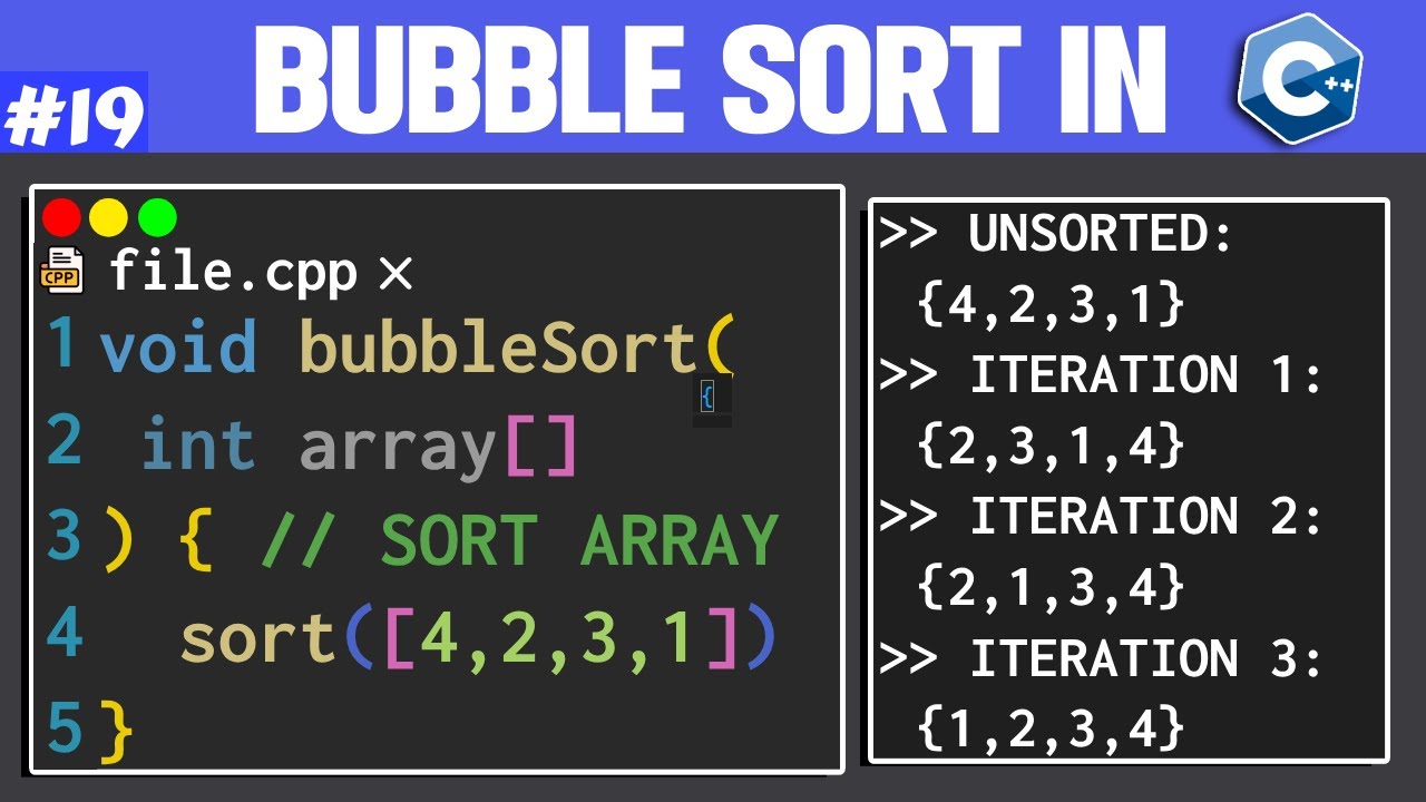 Sort an Array Using Bubble Sort in C++ - YouTube