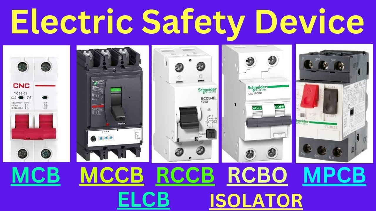 MCB, MCCB, RCCB, RCBO, MPCB, ELCB, ISOLATOR, Electric Safety Device or ...