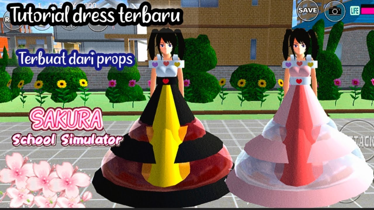 Tutorial baju dress terbuat dari props # sakura school simulator ...