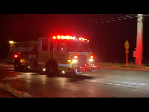 Vails Gate FD Engine 478 & Truck 482 Responding. - YouTube