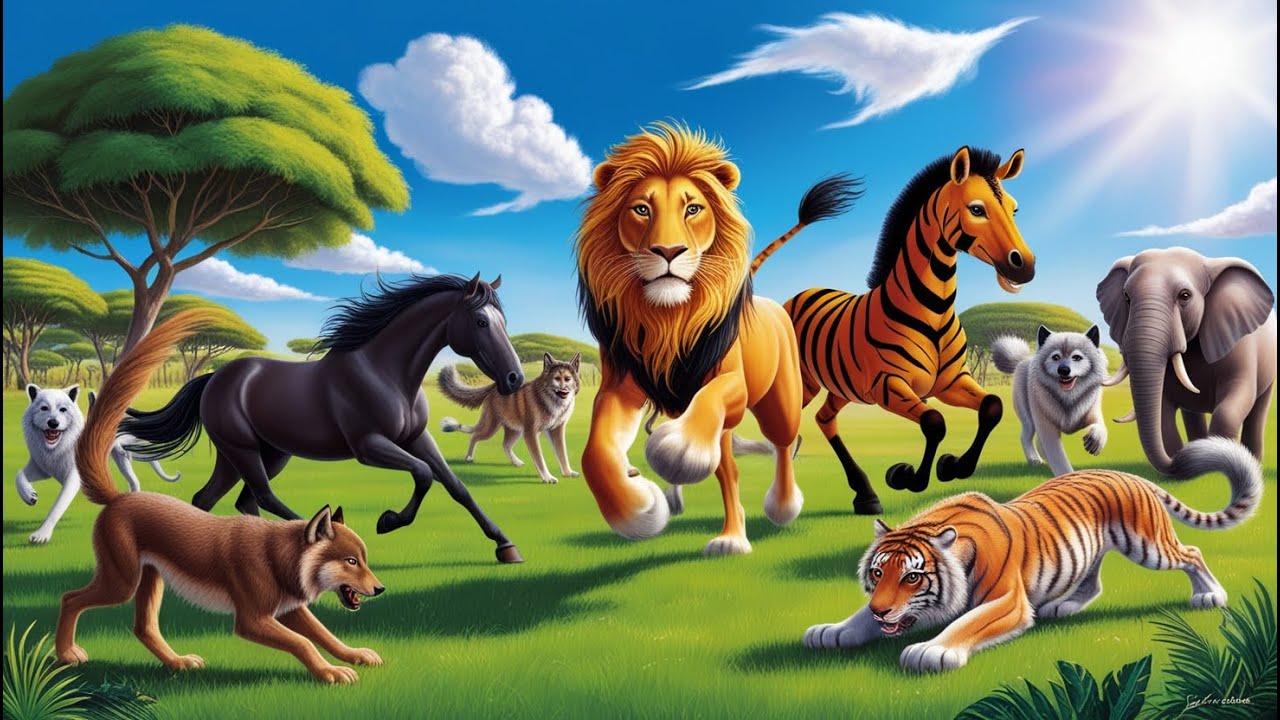 Life of Wild Animals: Tigers, Lions, Elephants, Deer, Giraffes, Horses ...