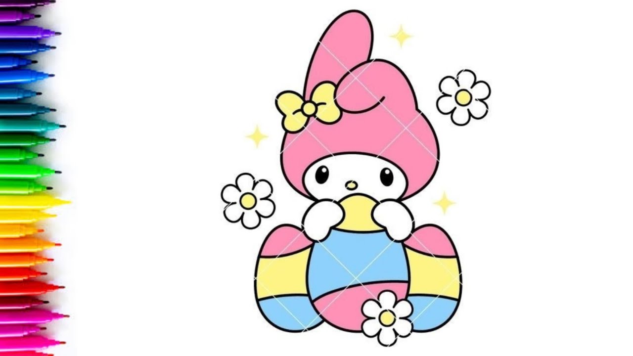 My Melody Easter Bunny Drawing, Painting & Coloring For Kids and ...