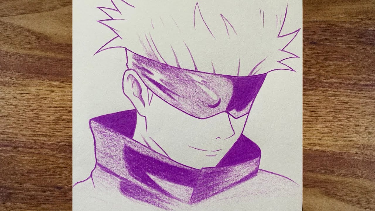 How To Draw Satoru Gojo Easy Step By Step | How to draw anime For ...