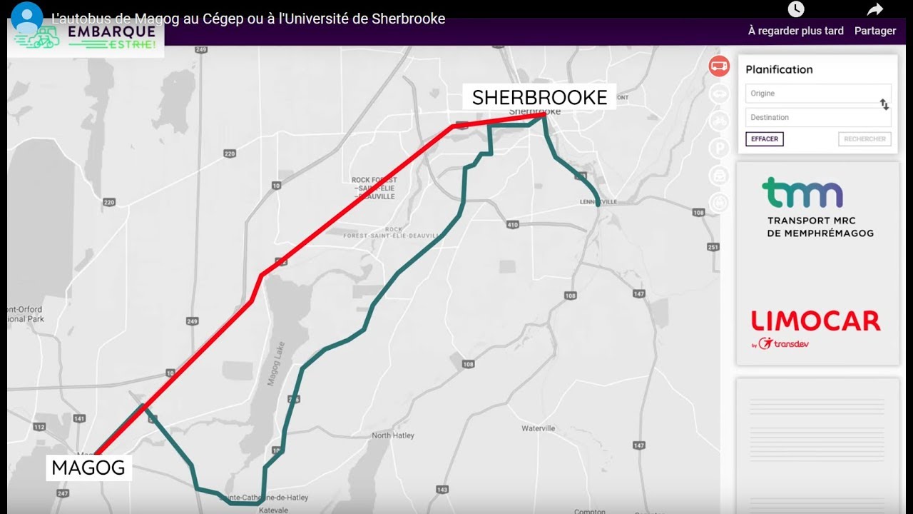 L'autobus de Magog à Sherbrooke - YouTube