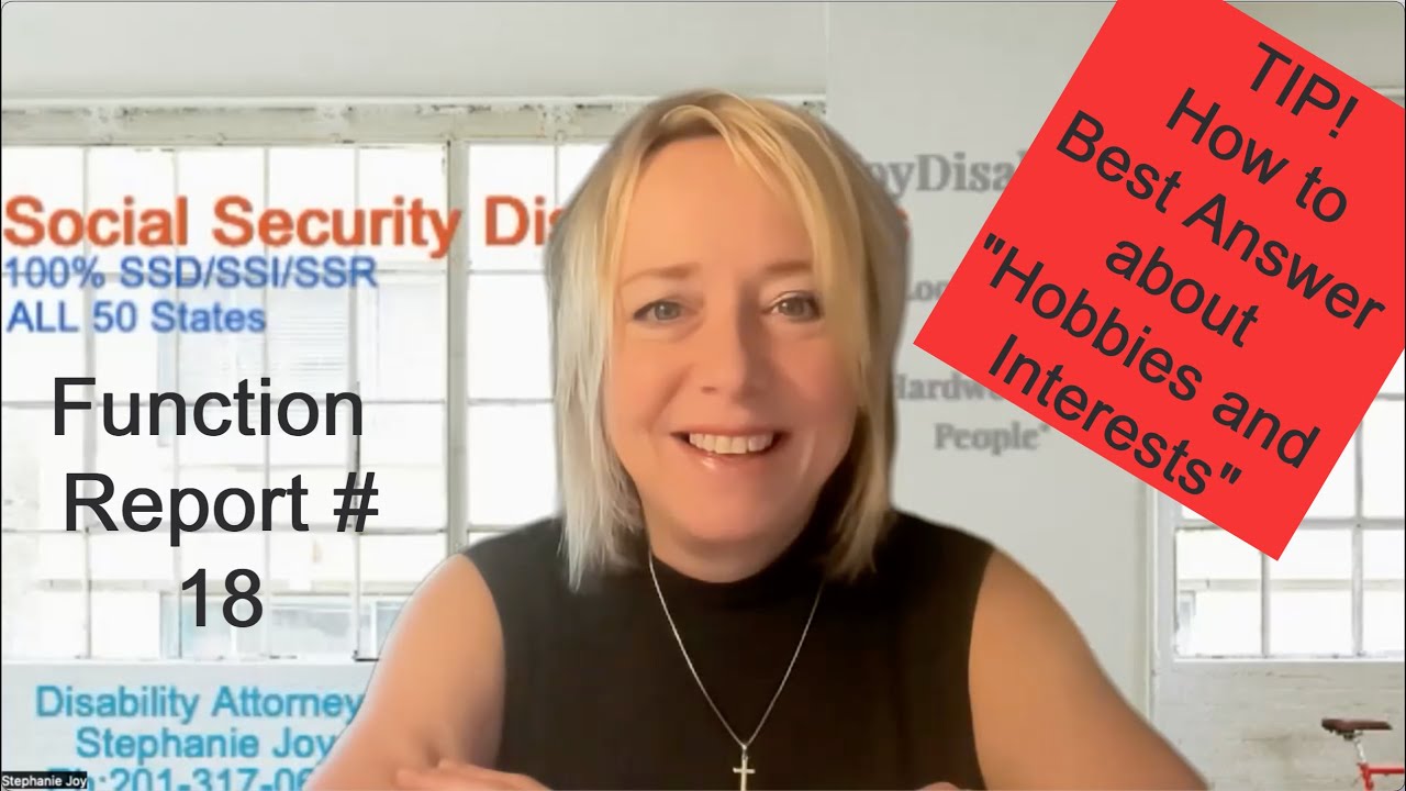 TIP! Function Report #18 - Social security Disability - Hobbies and ...