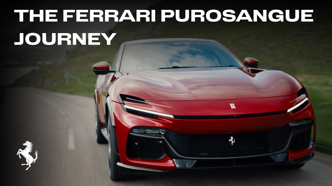 The unique journey of the Ferrari Purosangue around Scotland - YouTube