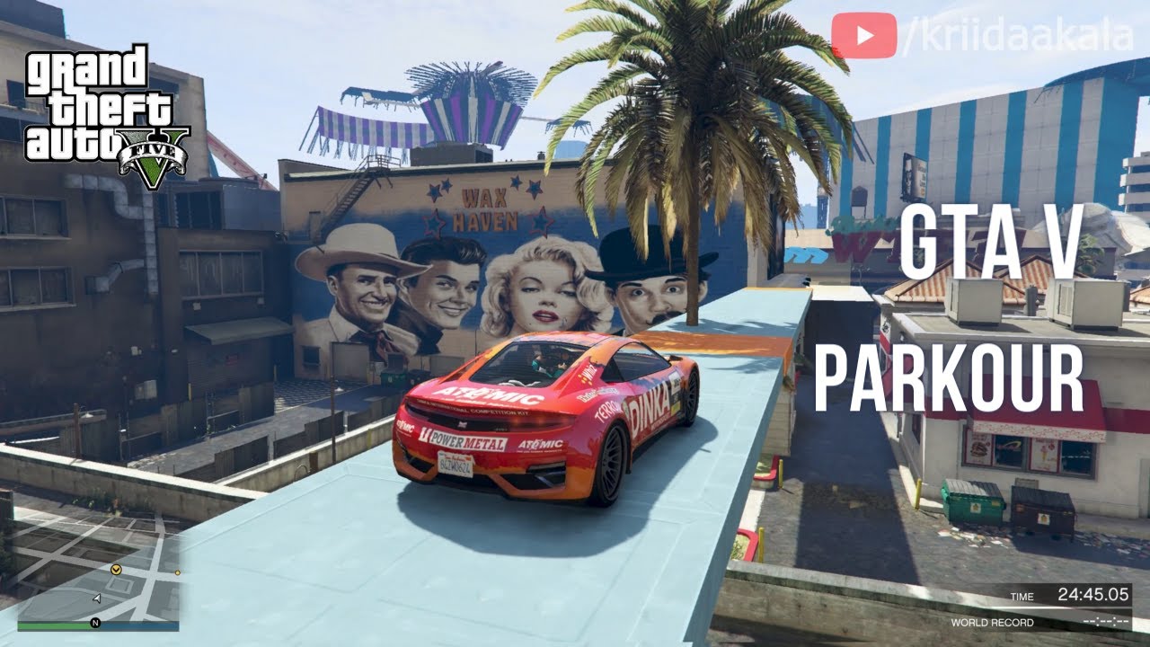 gta5 4.01km long parkour & 49.0000% success rate city ride parkour race ...