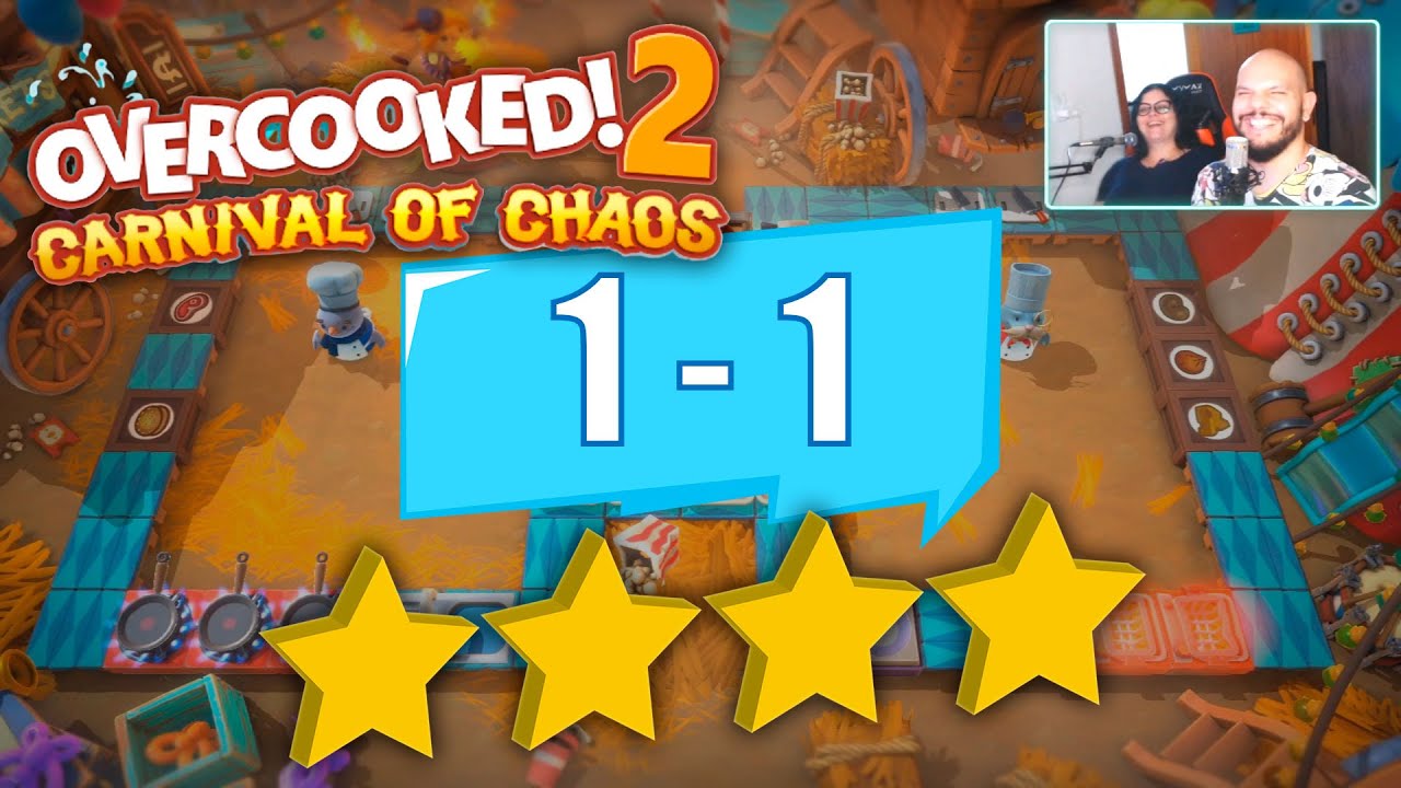 Overcooked 2 Carnival Of Chaos DLC 1-1 - 4 Estrelas - YouTube