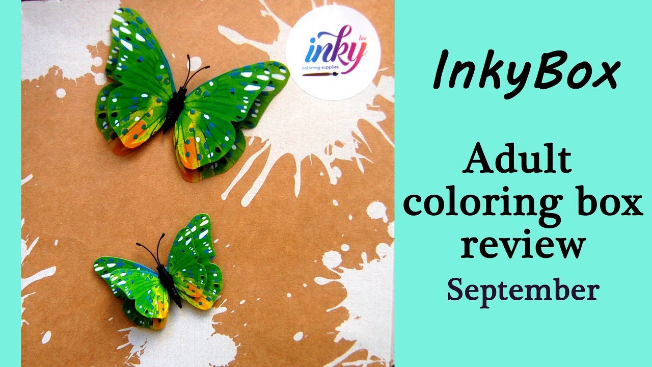 Review of the InkyBox. Adult Coloring Box for September - YouTube
