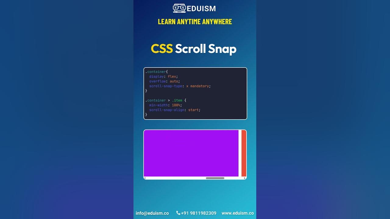 Css Scroll Snap Css Programminglanguage Websitedevelopment Learncode Cssbeginners Youtube