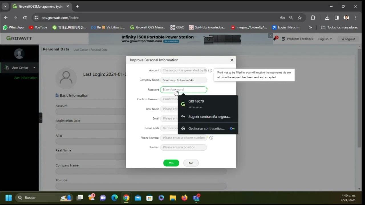 Cuenta instalador OSS Growatt - YouTube