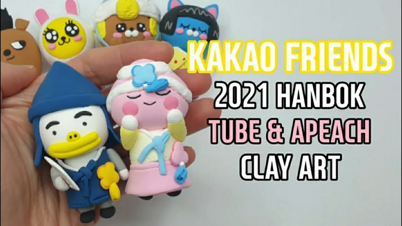 [CLAY] KAKAO FRIENDS 2021 HANBOK TUBE & APEACH / 카카오프렌즈 2021 설빔 튜브 ...