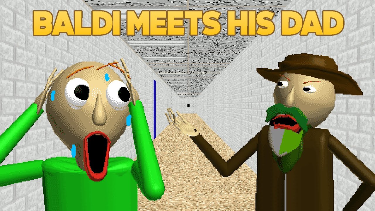 Dad chase you! | Baldi Meets His Dad [Baldi's Basics Mod] - YouTube
