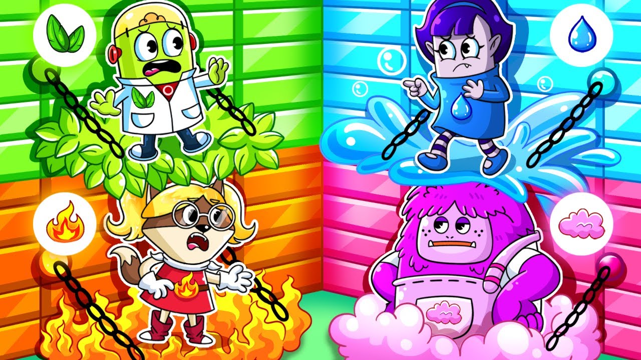 Fire, Water And Ice Locked In Prison 🌿🔥💦Escape Color Prison Cartoons ...