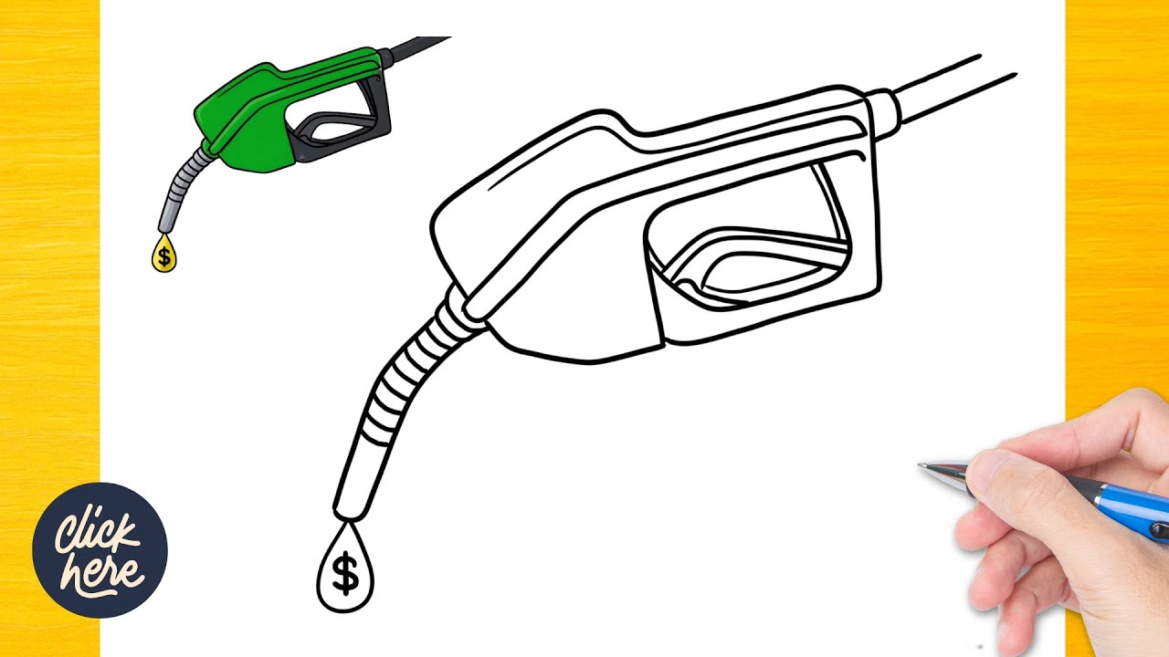 How to draw Diesel Fuel Pump - Easy Drawing for Kids & Beginners - YouTube