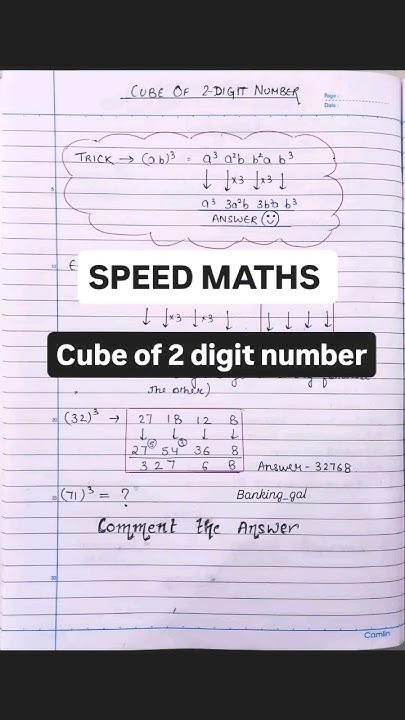 Short trick to find the cube of any 2 digit number #quants #shorttrick #cube #speedmaths # ...