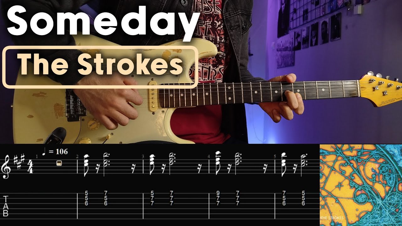 The Strokes-Someday(Guitar tabs/tutorial/lesson) - YouTube