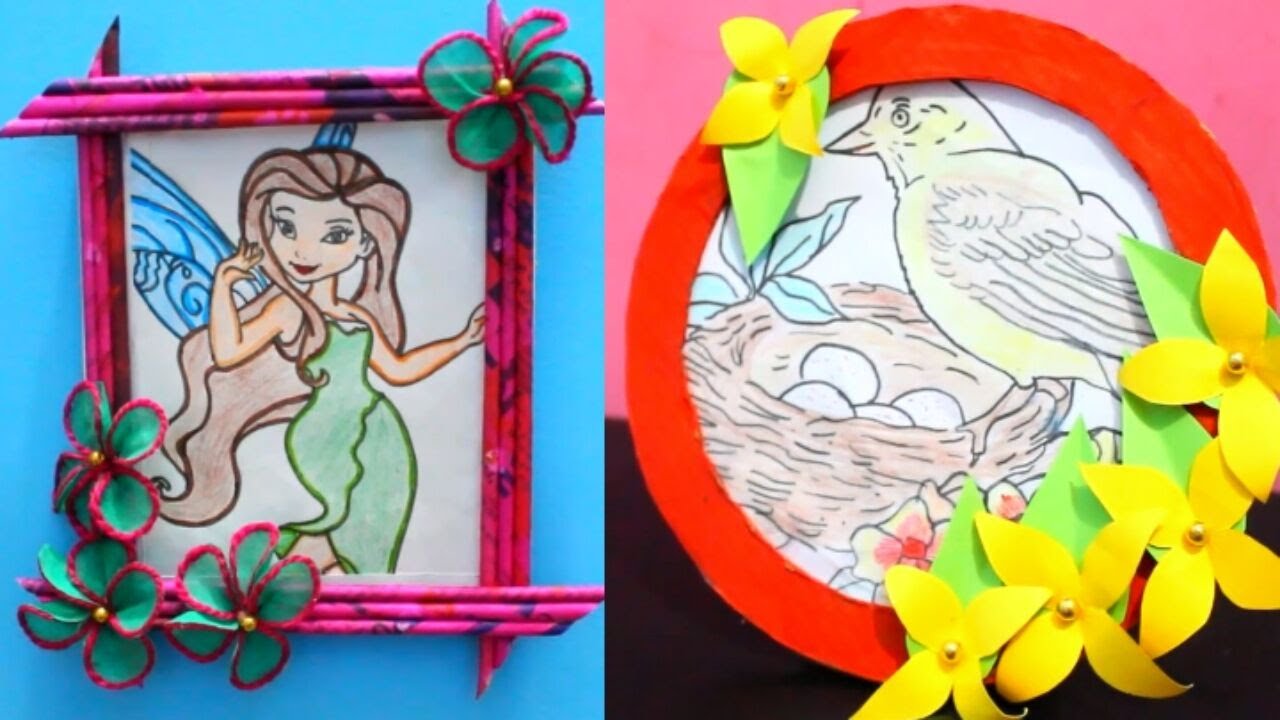 3 photo frame making idea..paper art and craft.. - YouTube