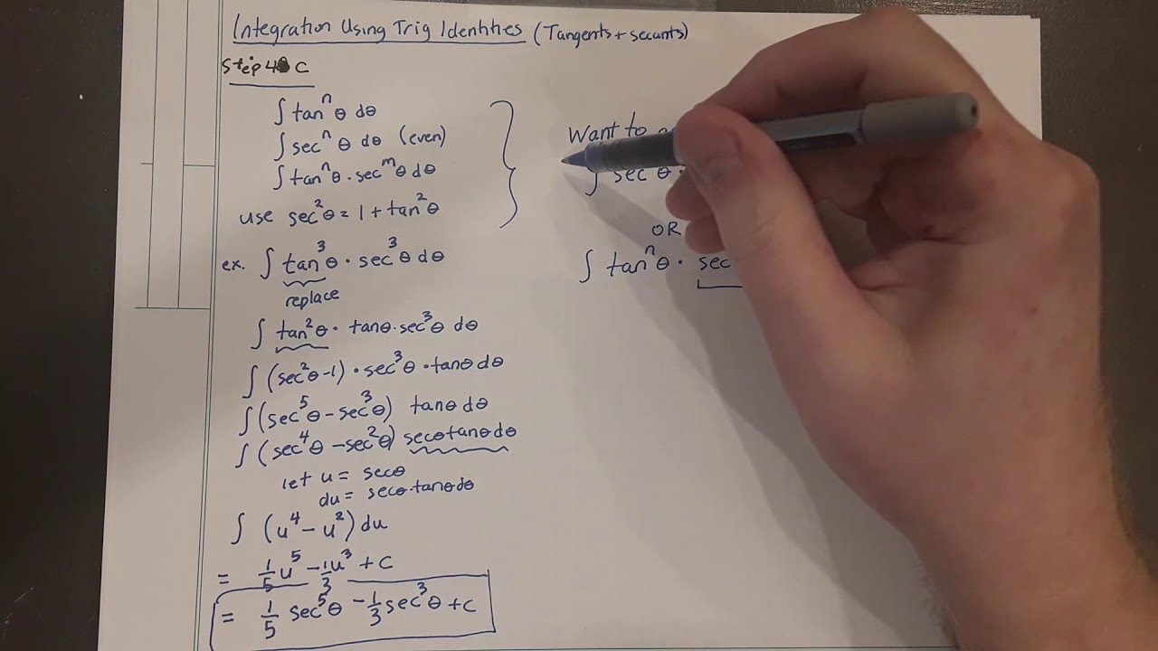 MATH 288 - Integration Using Trig Identities (Tangents and Secants ...