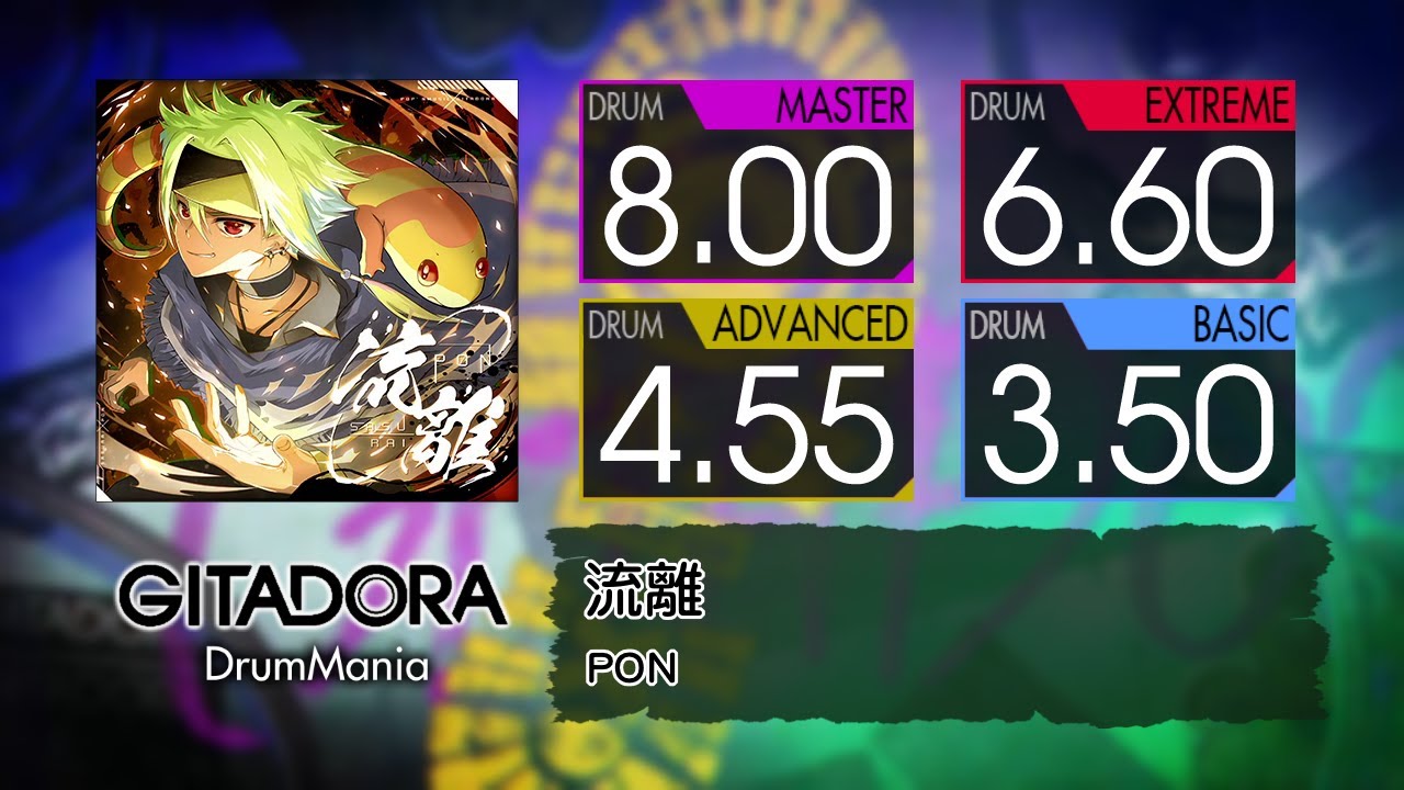 【GITADORA コナステ】 流離 (MASTER ~ BASIC) Drum - YouTube